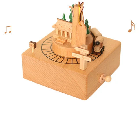 Buy Creative Music Box Wooden Music Box Girl Carousel Childrens ...