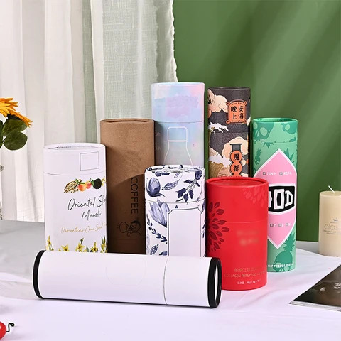 Buy Custom Logo Cylindrical Canister Cardboard Cylinder Round Box Paper ...