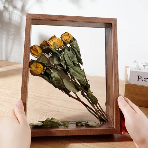 Buy Dried Flower Display Stand Decorative Floating Double Sided Glass ...