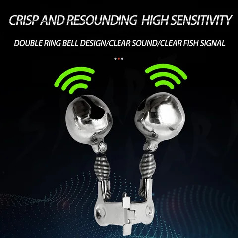 Buy Fishing Rod Alarm Bells Metal Fishing Bite Indicators Double Bells ...