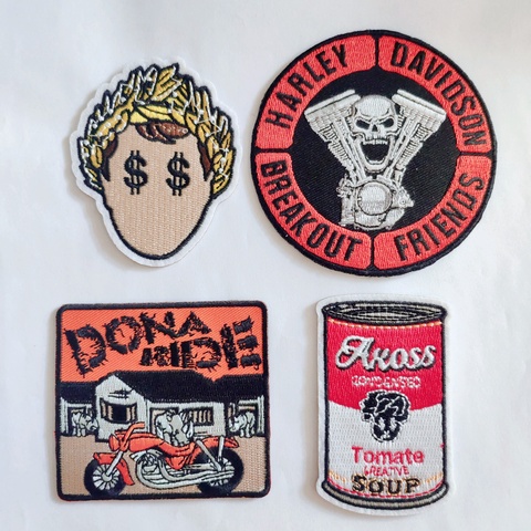 Buy 100% Full Embroidery Patch Various Shapes Red Iron On Patch Custom ...