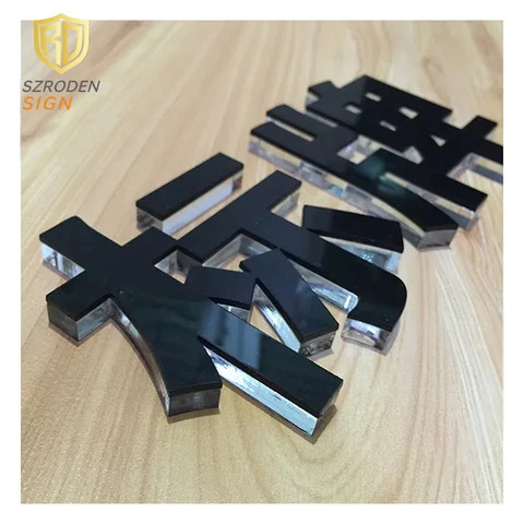 Buy Gold Metal Letters Clear Acrylic Indoor Letter Sign 3d Laser ...