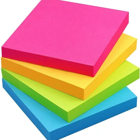 Buy Hongfu 50 Fluorescent Sticky Notes, Paper Colored Sticky Notes ...