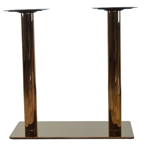Buy Metal Gold Coffee Shop Double Table Leg Square Stainless Steel ...