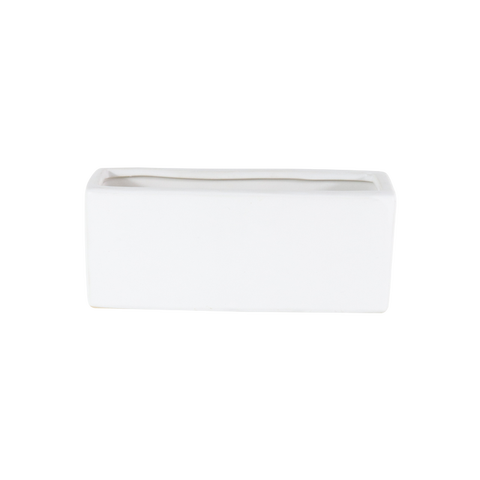 Buy Modern Decirative Flower White Clay Ceramic Flower Pot Rectangular ...