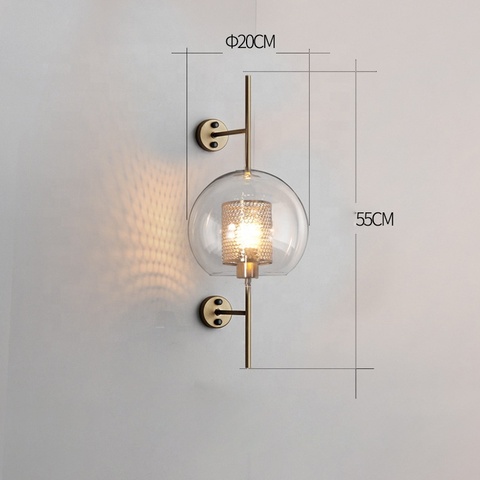 Buy Simple Retro Glass Ball Wall Lamp Classic Kitchen Aisle Restaurant ...