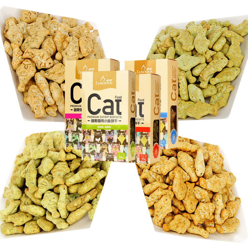 Buy Small Fish Crackers 80g Mint Tuna Chicken Bonito Shrimp Flavor Cat ...