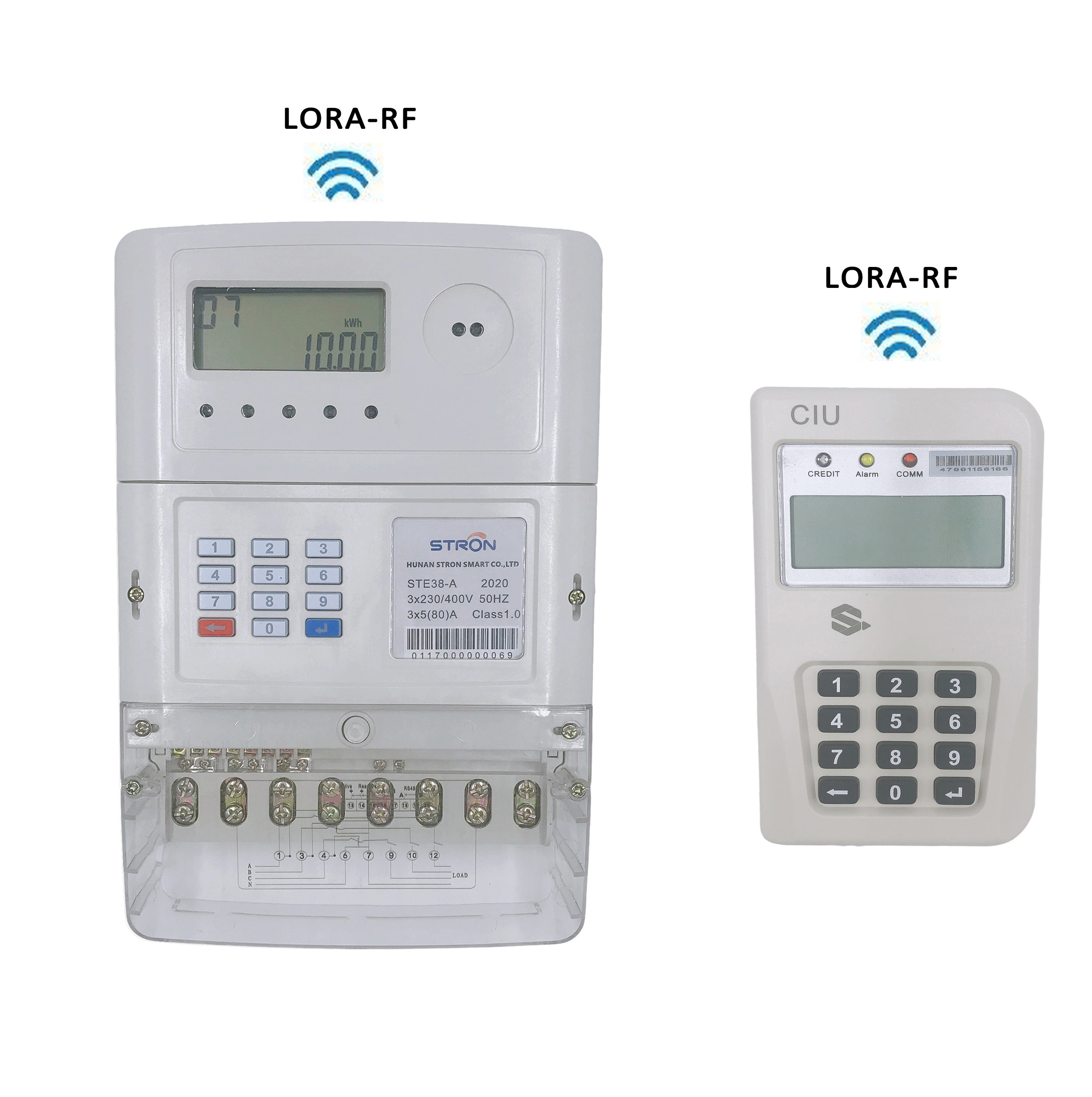 Buy Split Keypad 3 Phase Digital Energy Meter Sts Prepaid Lora-rf Module Electricity Meter With ...