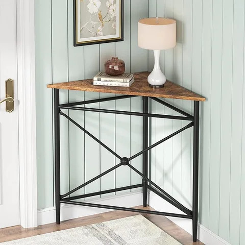 Buy Triangle Corner Console Table, Industrial Corner Shelf Display Rack ...
