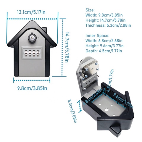 Buy Wall Mounted House Key Safe Large Capacity Car Key Fobs Storage ...