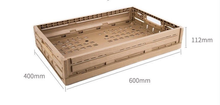 Buy Wood Look Plastic Reusable Plastic Container Fresh Crates Stackable ...