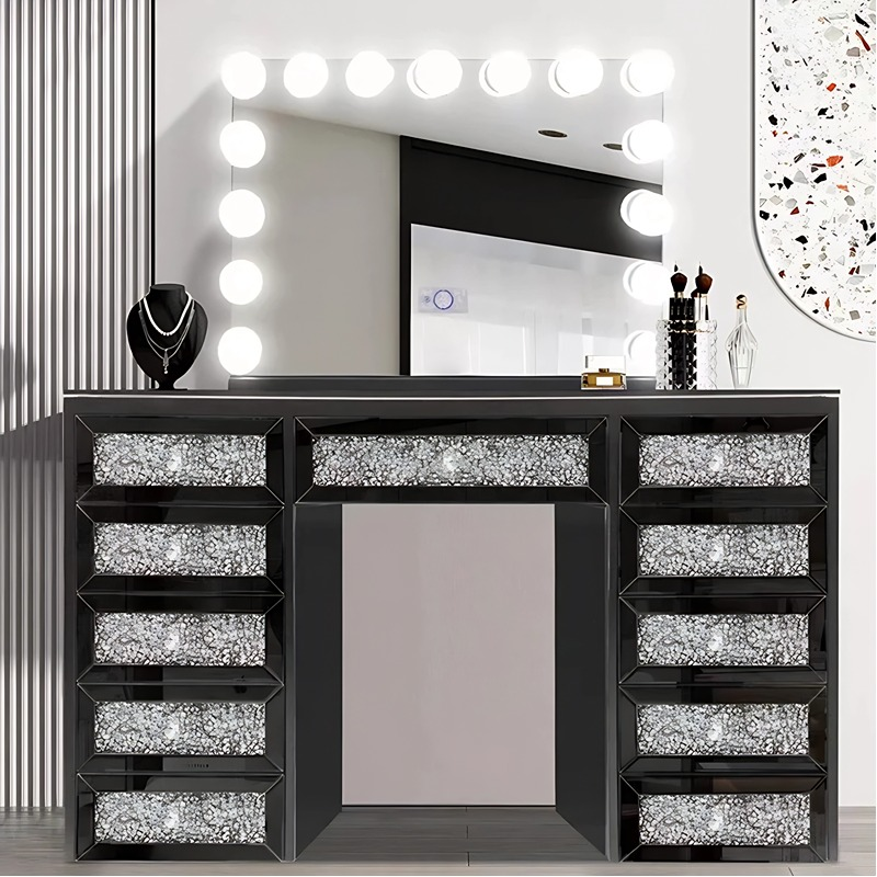 Buy 13 Drawer Vanity Table And Mirror Crystal Style) Yx006-v from ...