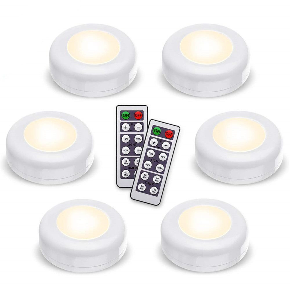 Buy Battery Powered Dimmable Led Puck Light With Remote For Cabinet ...