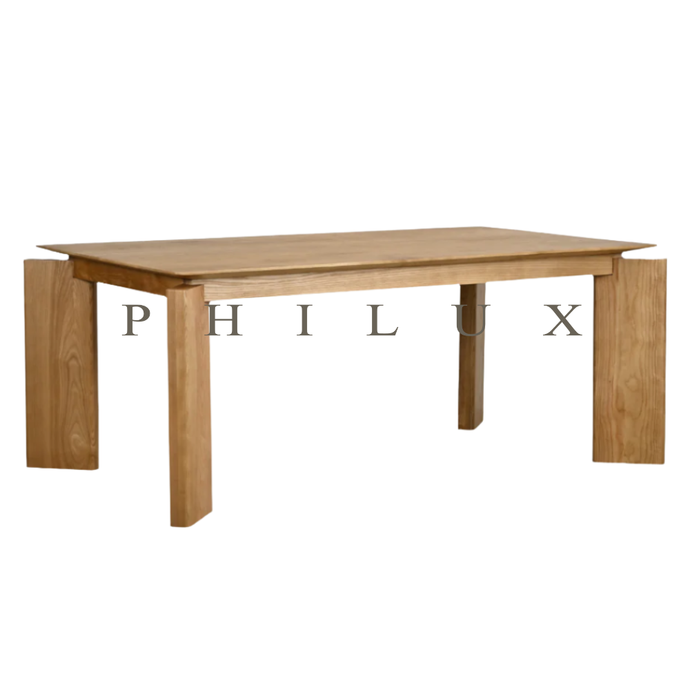 Buy Philux Cler Dining Table Solid Wood With Sculpted Base | Filipino ...