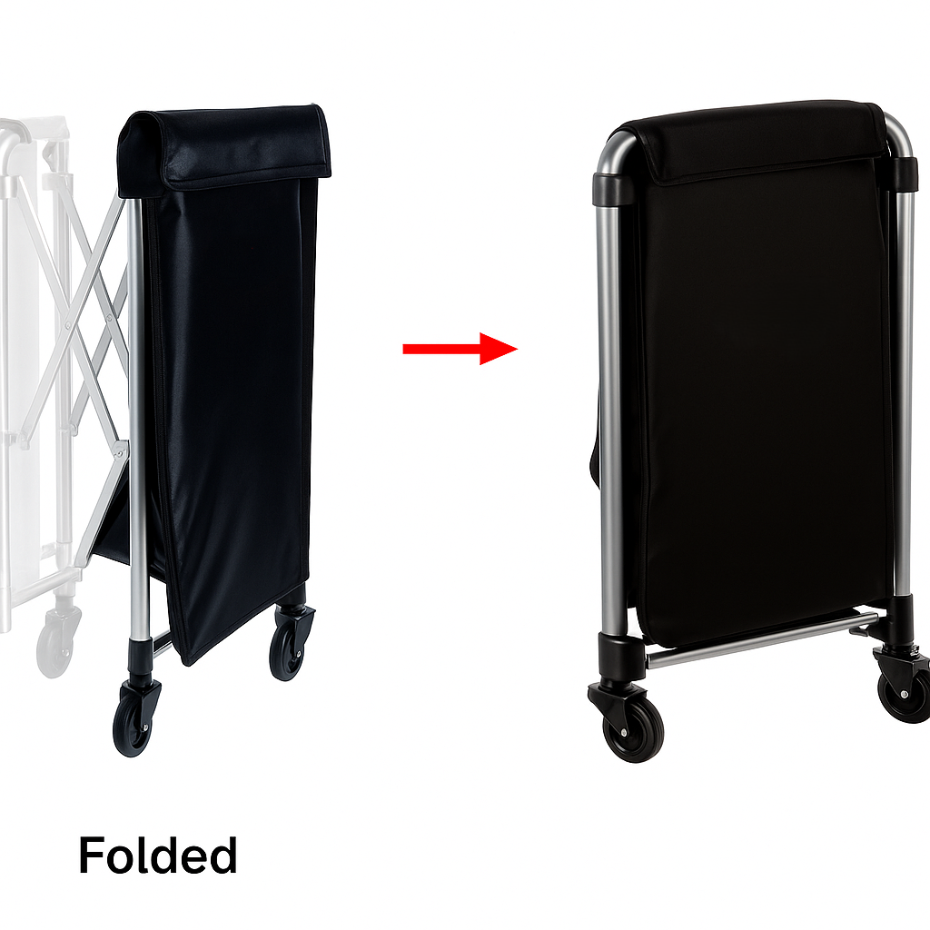 Buy Foldable Hotel Laundry Cart With Wheels Heavy Duty Stainless Steel ...