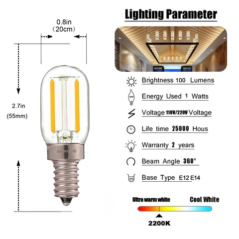 Buy 1w T20 Led Fridge Light Bulb E14 Led Energy Saving Ses Led Pygmy ...