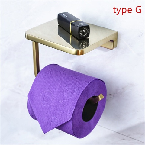 Buy Brushed Gold Towel Rail Rack Bar Shelf Tissue Box Holder Wall Mount ...