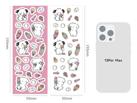 Buy Cartoon Dog Cute Goo Card Stickers Waterproof Laser Thin Glitter ...