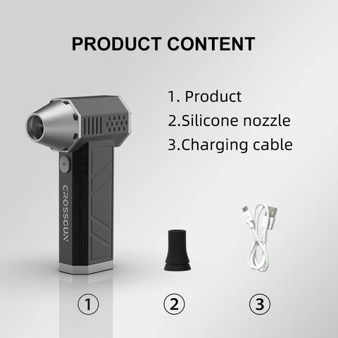 Buy Crossgun 130000rpm Powerful Mini Turbo Jet Fan Battery Usb Charging ...