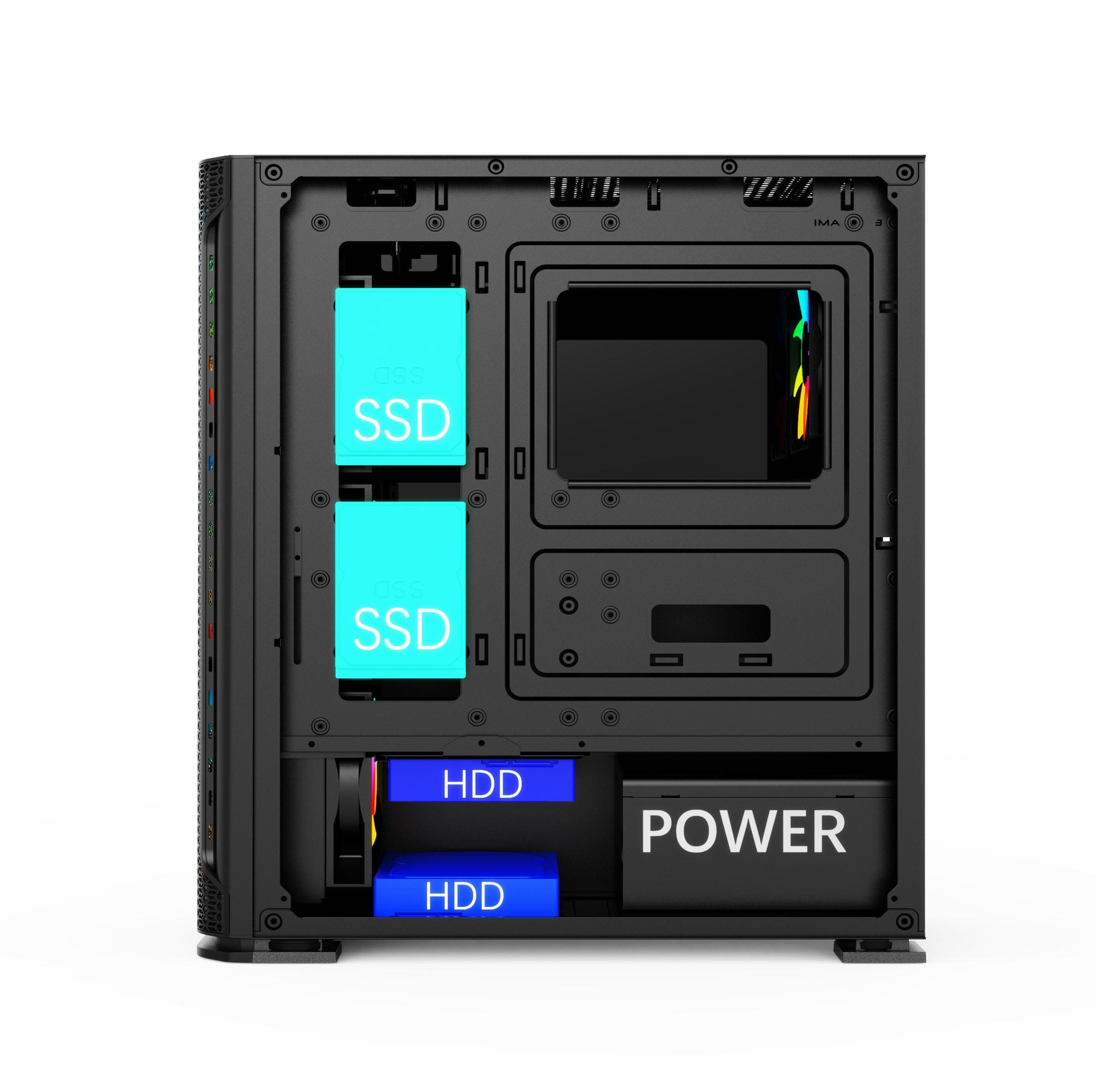 Buy Custom Tempered Glass Desktop Mid Tower Pc Cabinet Atx Gaming ...