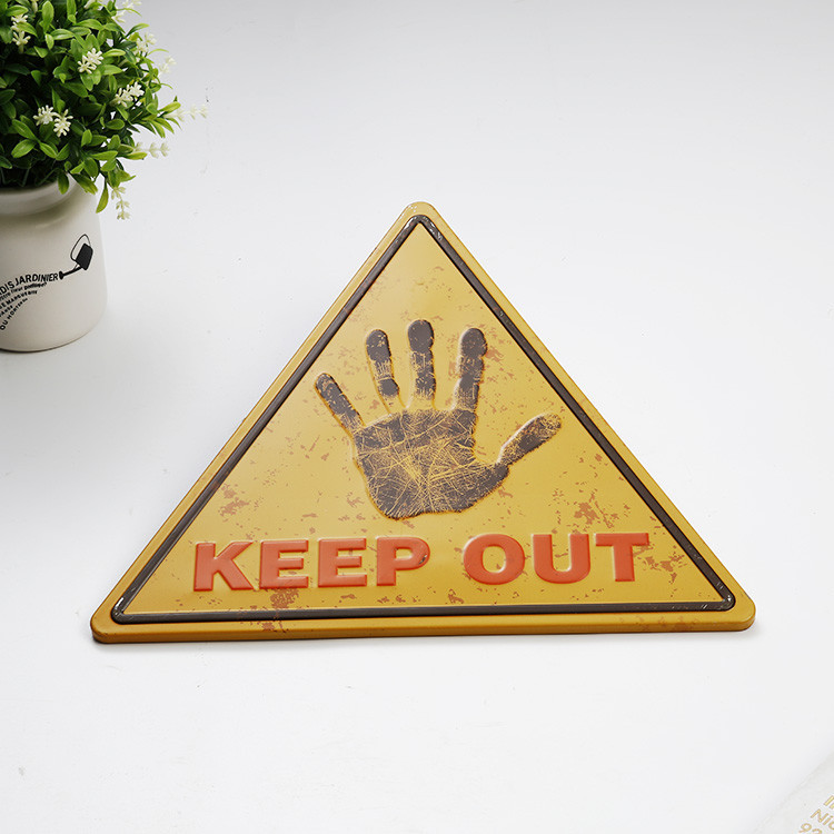 Buy Customized Metal Decorative Wall Art Triangle Reminder Plaque from ...