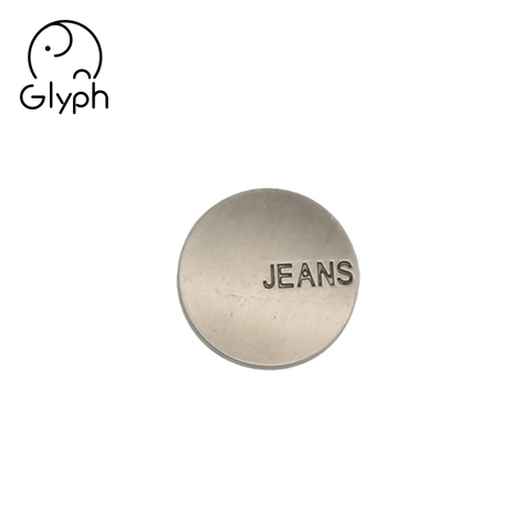 Buy Fashion Brushed Silver Custom Made Logo Metal Jeans Button And ...