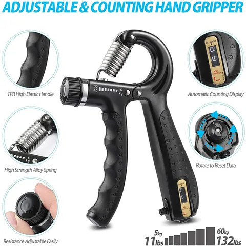 Buy Hand Gripper Strength Trainer Counting Forearm Gym Fitness Exercise ...