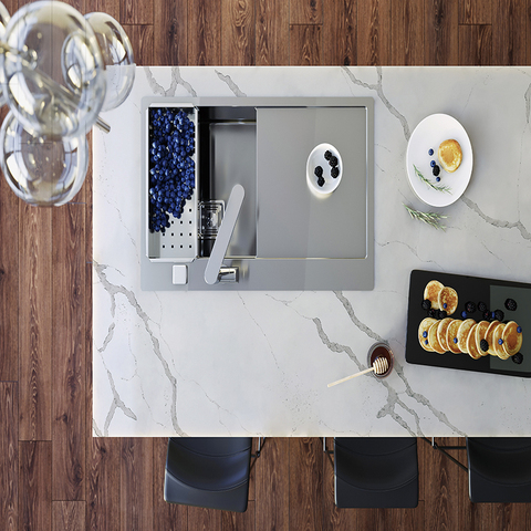 Buy High-end Atmospheric Design Quartz Countertop Quartz Slabs White ...