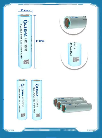 Buy Lisha Fresh New Cylindrical Cell 3.2v 15ah Lifepo4 Battery Cells ...