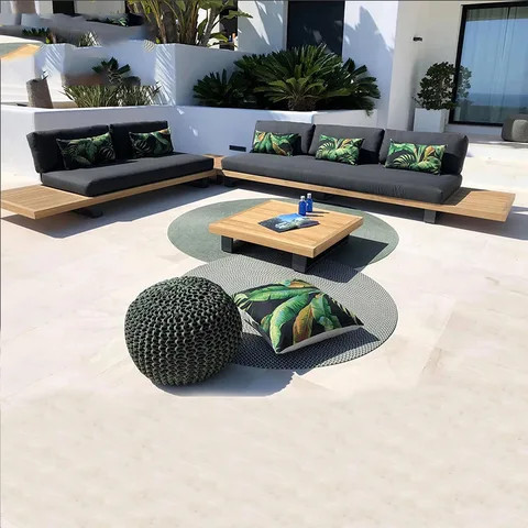 Buy Modern Design Teak Outdoor Corner Sofa Sets 4 Pcs Patio Furniture ...