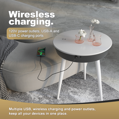 Buy Modern Home Portable Round Coffee Tables Blue-tooth Speaker ...