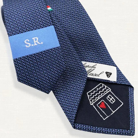 Buy New Product Silk Tie Hot Dog Navy Blue And White Dachshund ...