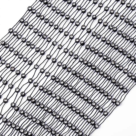 Buy Plastic Rhinestone Mesh Fabric Wholesale Stretch Rhinestone Trim ...