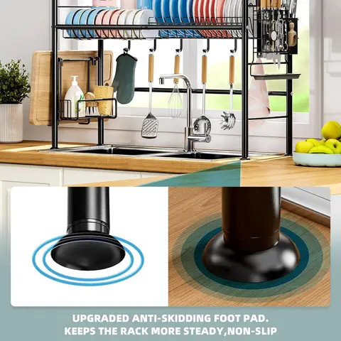 Buy Professional Double-tier Stainless Steel Dish Rack Counter ...