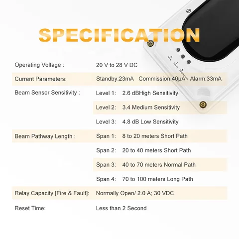 Buy Reflective Beam Smoke Detector Lpcb Approved Optical Infrared Fire ...