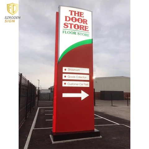 Buy Shenroden Outdoor Wayfinding Led Stainless Steel Pylon Sign Totem ...