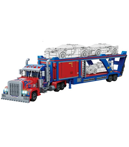 Buy Sport Car Transporter Truck Building Block Sets Construction Diy ...
