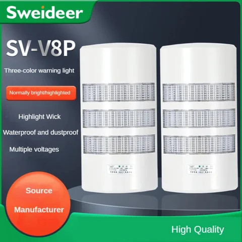 Buy Three Colors Alarm Signal Indicator Light Multi -tower Wall Mounted ...