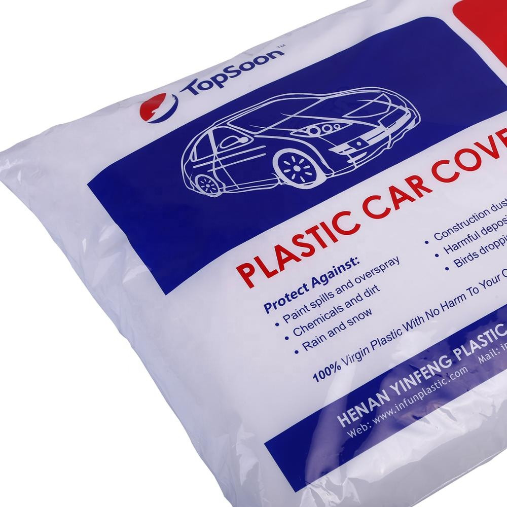 Buy Universal Auto Cover Clear Plastic Car Cover With Elastic Band ...