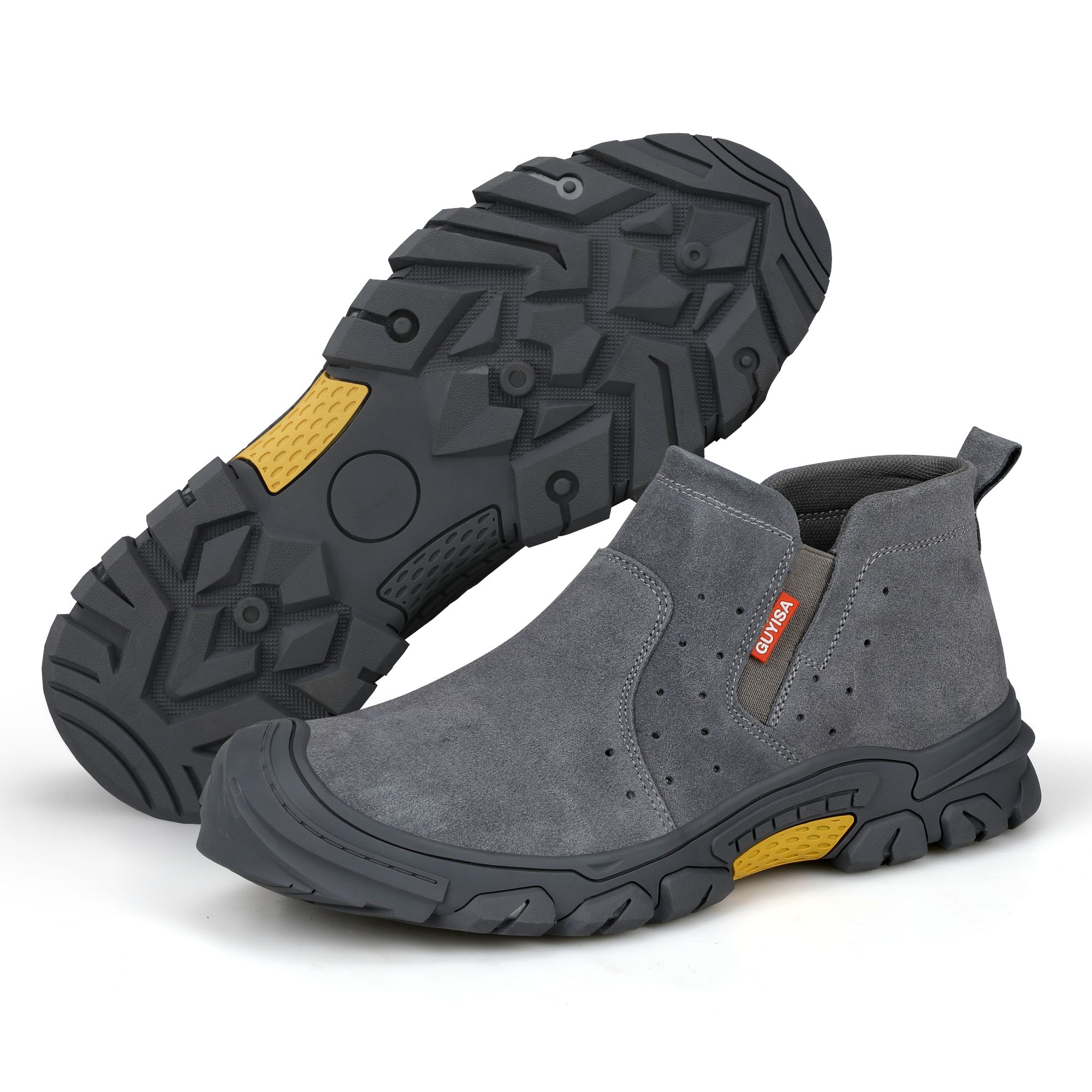 Buy Brand Soft Suede Safety Shoes Men's Sneakers Non-slip Rubber Sole ...