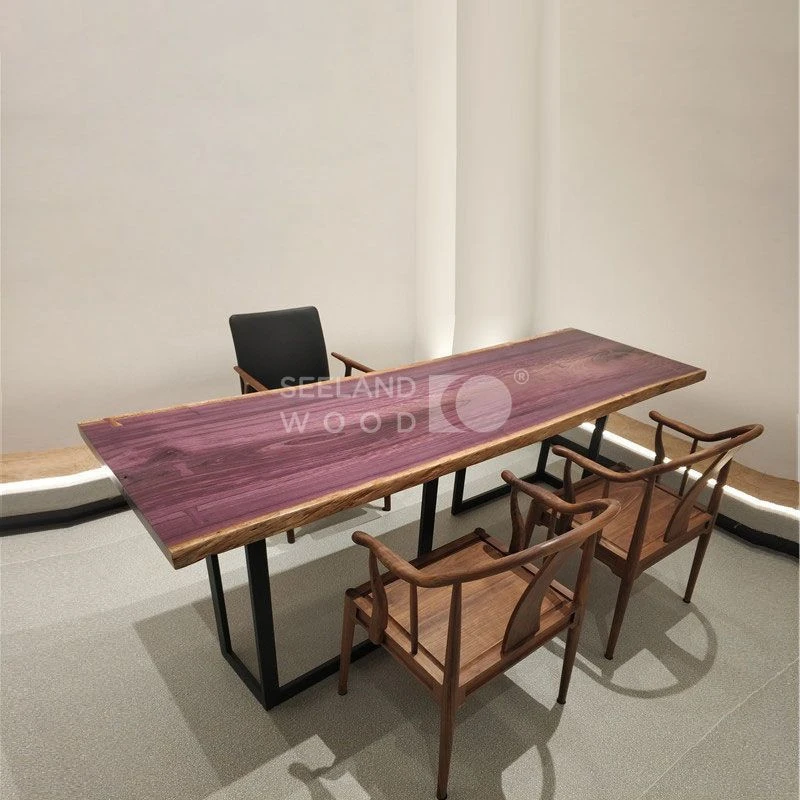 Buy Purple Heart Wood Slab Table With Live Edges from Seeland Wood ...