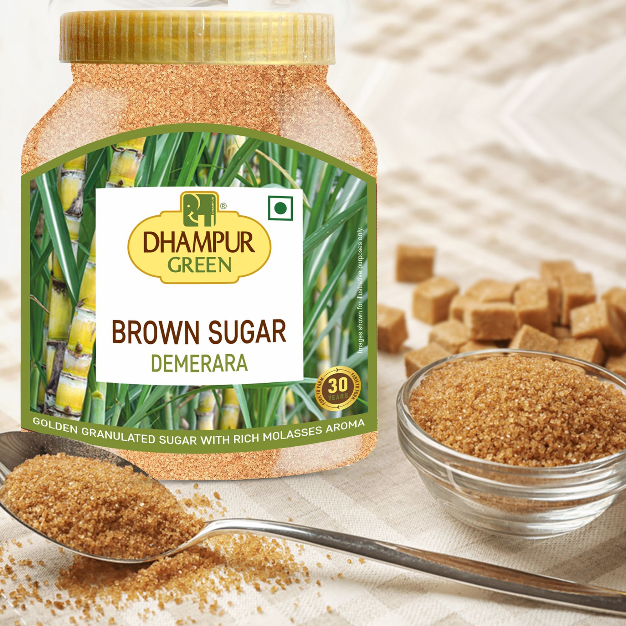 Buy Dhampur Green Demerara Brown Sugar 800gm from Dhampure speciality ...