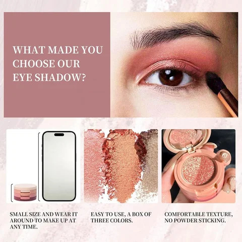 Buy 3 Colors Empty Eyeshadow Pallet Compact Travel Size Eye Shadow ...