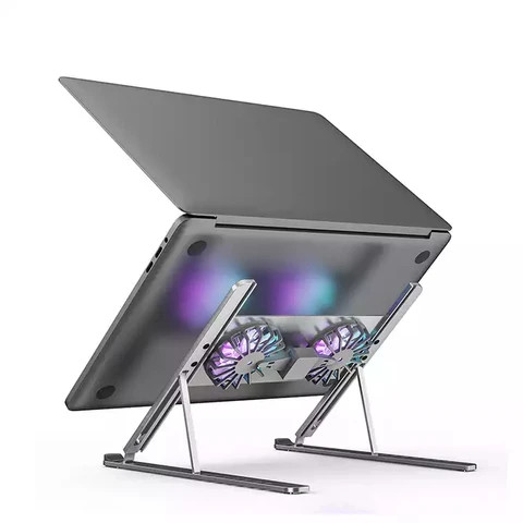 Buy Aluminum Adjustable Laptop Stand With Fan Computer Pc Netbook ...