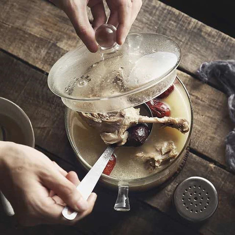 Buy Big Size Transparent Clear Double-ear Kitchen Pots Borosilicate ...