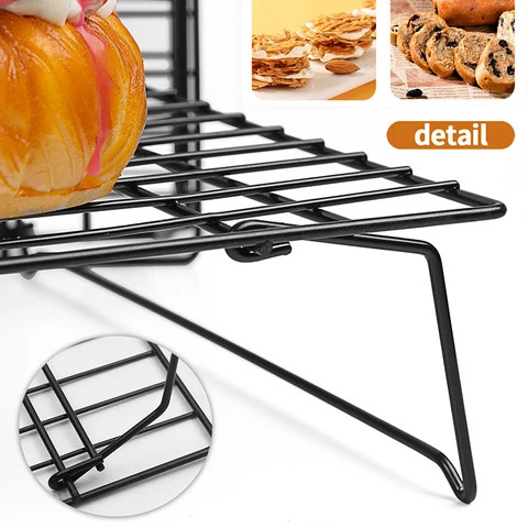 Buy Carbon Steel 3 Tier Nonstick Stackable Cooling Rack Cake Biscuit ...