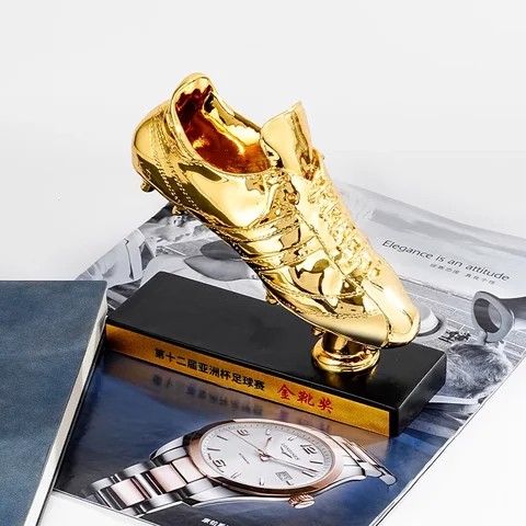 Buy Custom Golden Ball Boot Resin Award Model Football Trophies ...