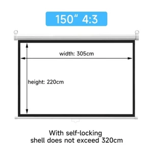 Buy Customizable 4 3 Pull Down Projector Screen 4k 150 Inch Manual Self ...