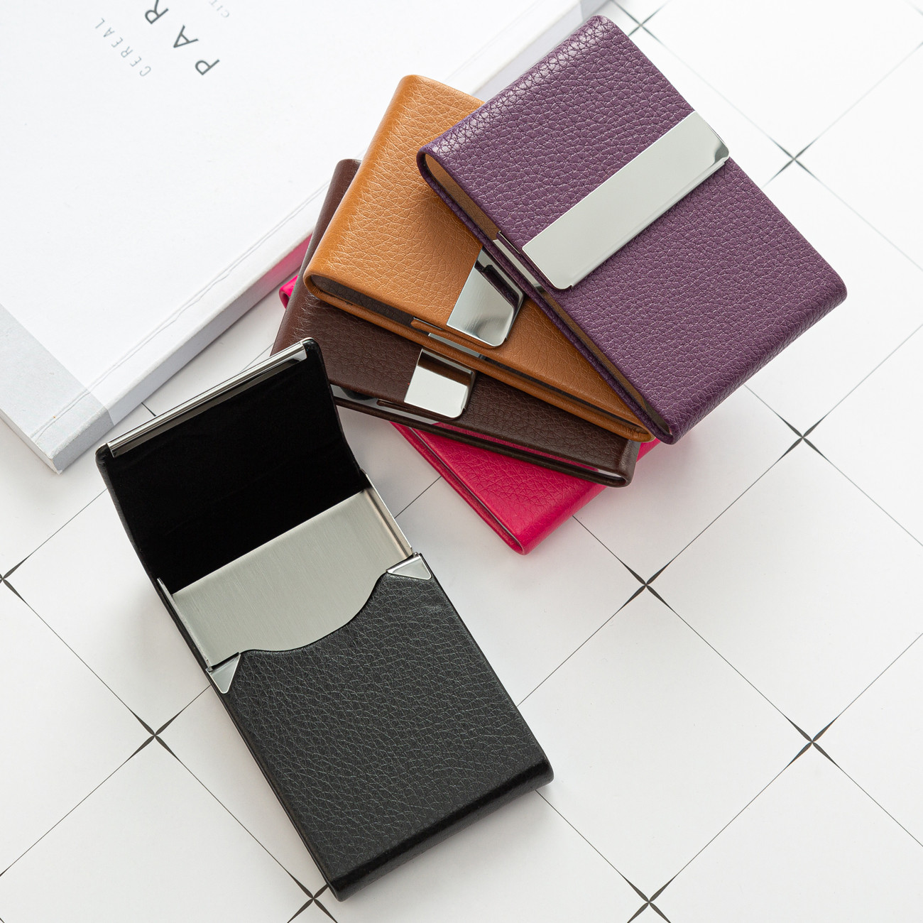 Buy Customized Embossed Engraving Logo Card Holder Pu Leather Gift Card ...