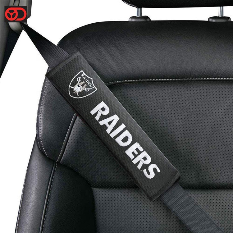 Buy Embroidered Logo Carbon Fiber Car Seat Belt Pads Safety Belt Cover ...